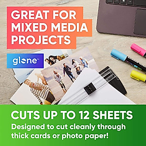 Glone 12 inch Paper Trimmer, A4 Size Paper Cutter with Automatic Security Safeguard for Coupon, Craft Paper and Photos (Black)