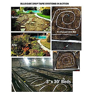Blumat EasySoak 50’ Automatic Watering Slow Soaker Hose System for Gardens, Greenhouses, and Farms – Flow Restrictor, Adapters, and Fittings Included