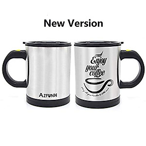 AZFUNN Self Stirring Coffee Mug - Self Stirring, Electric Stainless Steel Automatic Self Mixing Cup and Mug- Cute & Funny, Best for Morning, Travelling, Home, Office, Men and Women