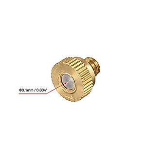 uxcell Brass Misting Nozzle - 10/24 UNC 0.1mm Orifice Dia Replacement Heads for Outdoor Cooling System - 10 Pcs