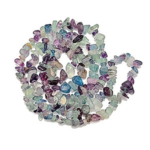 PLTbeads 5-8mm Natral Healing Gemstone Waist Bracelets Necklace Kit Irregular Stone DIY Crafts Design Jewelry Making 1 Strand per Bag Approxi 34 inch (Mutilcolor Fluorite Chips)