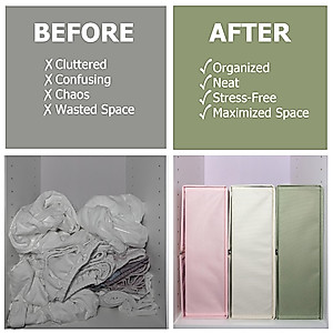 Larkspur & Poppy Sheet Organizers and Storage - Magic Fold Design for Efficient Linen Closet Organizers and Storage - Ideal Bed Sheet Organizer (Sage Green 2.0)