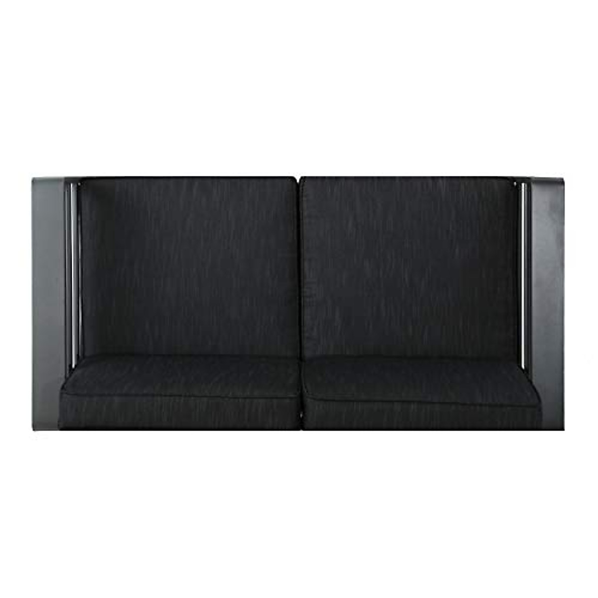 Christopher Knight Home Crested Bay Aluminum Outdoor Chat Set with Water Resistant Cushions, 4-Pcs Set, Grey / Dark Grey