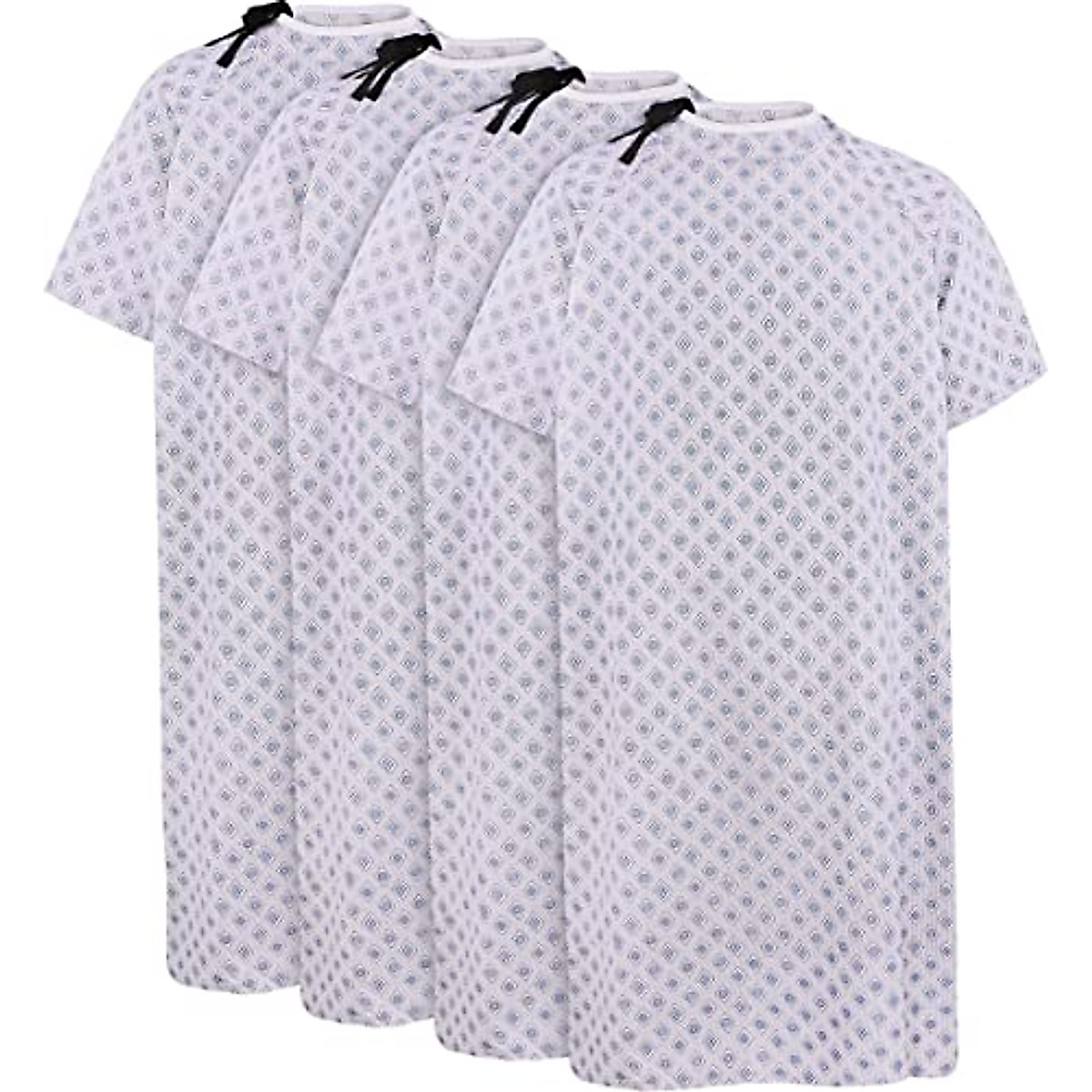 Utopia Care 4 Pack Cotton Blend Unisex Hospital Gown, Back Tie, 45" Long & 61" Wide, Patient Gowns Comfortably Fits Sizes up to 2XL