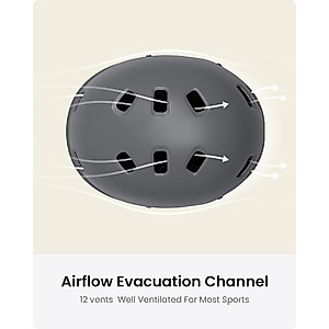 OutdoorMaster Skateboard Cycling Helmet - Two Removable Liners Ventilation Multi-Sport Scooter Roller Skate Inline Skating Rollerblading for Kids, Youth & Adults - M - Grey