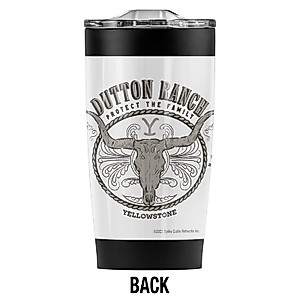 Logovision Yellowstone OFFICIAL Yellowstone Dutton Ranch Stainless Steel 20 oz Travel Tumbler, Vacuum Insulated & Double Wall with Leakproof Sliding Lid