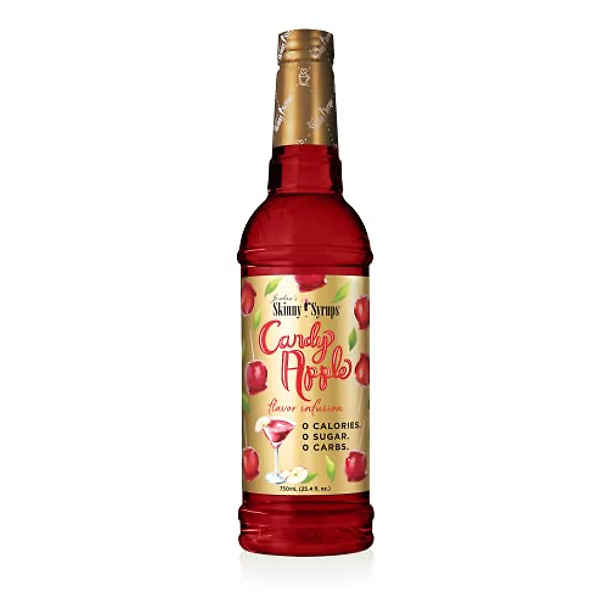 Jordan's Skinny Mixes Sugar Free Candy Apple Syrup - 0 Calories 0 Sugar 0 Carbs - Gluten Free, Keto Friendly, Made in the USA