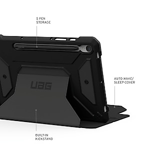 UAG Designed for Samsung Galaxy Tab S9 Case 11" 2023 SM-X710 Metropolis SE Black, Multi-Angle Kickstand Folio with Auto Wake/Sleep & S Pen Holder Rugged Protective Cover by URBAN ARMOR GEAR