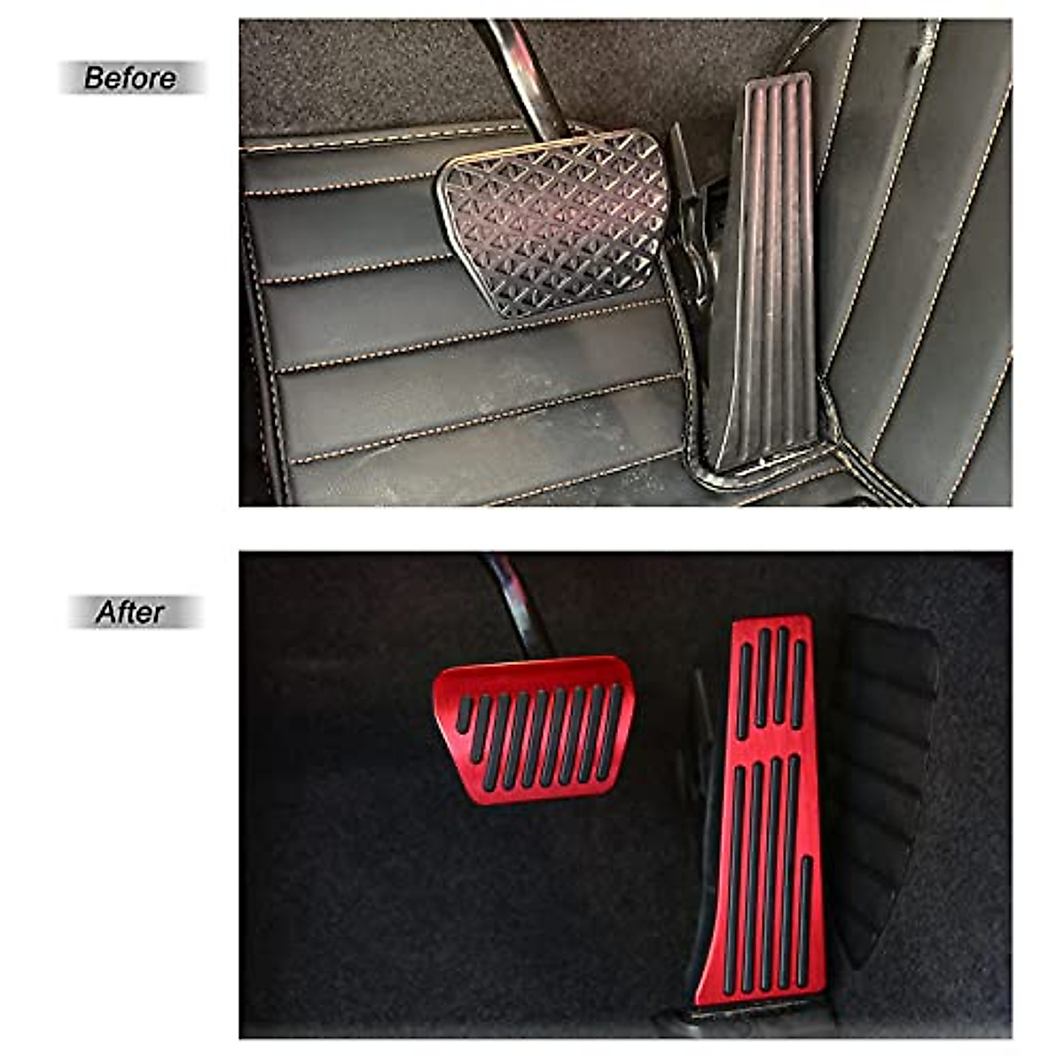 Thenice for BMW 3 4 5 7 Series X3 X4 X5 X6 X7 Anti-Slip Foot Pedals Aluminum Automatic Brake and Gas Accelerator Pedal No Drilling Covers -Red
