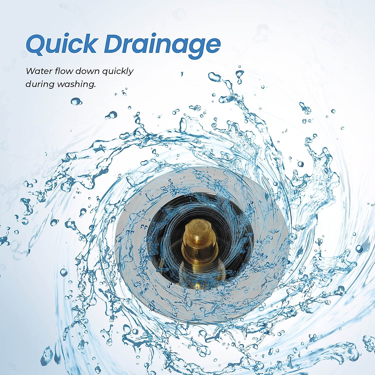 KIBI Bathroom Sink Pop Up Drain Without Overflow (Full Cover) | Lavatory Vanity Drain Stopper (Brushed Gold) (KPW103)