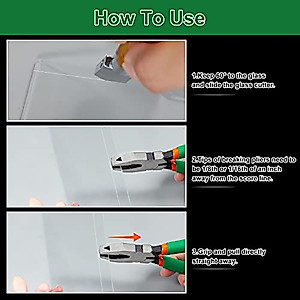 LEONTOOL Breaker Grozer Pliers for Stained Glass 6-Inch Glass Grozer Pliers with 3/8 Inch Flat Curved Jaw Glass Breaking Pliers Stained Glass Supplies Glass Breaker Tool for Glass Ceramics Mosaic Art