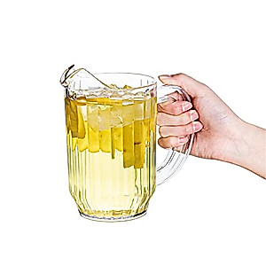 Restaurantware Base 32 Ounce Beer Pitcher, 1 Durable Restaurant Pitcher - Hard Plastic, Serve Soda, Lemonade, Juice, or Sangria, Clear Plastic Water Pitcher, For Bars, Parties, or Homes
