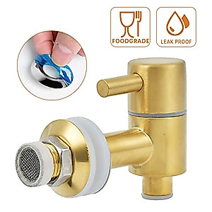 Akamino Spigot for Beverage Dispenser, Stainless Steel Lever Pour Spout Water Dispenser Replacement Faucet for Berkey and Other Gravity Filter Systems,Gold
