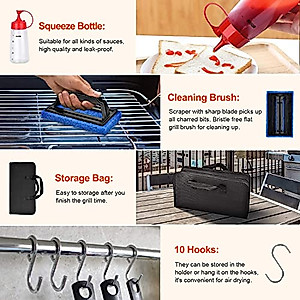 BQYPOWER Griddle Accessories Kit, 30PCS Flat Top Grill Accessories Set for Blackstone and Camp Chef Griddle, Professional Grilling Accessories BBQ Grill Tools Set, Barbecue Utensil Gifts