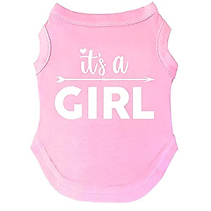 It's a Girl Dog Tee Shirt Sizes for Puppies, Toys, and Large Breeds (Baby Pink, X-Small 423)