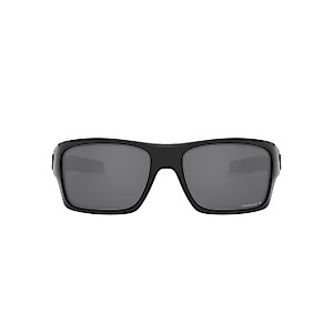 Oakley Men's OO9263 Turbine Rectangular Sunglasses, Polished Black/Prizm Black Polarized, 65 mm