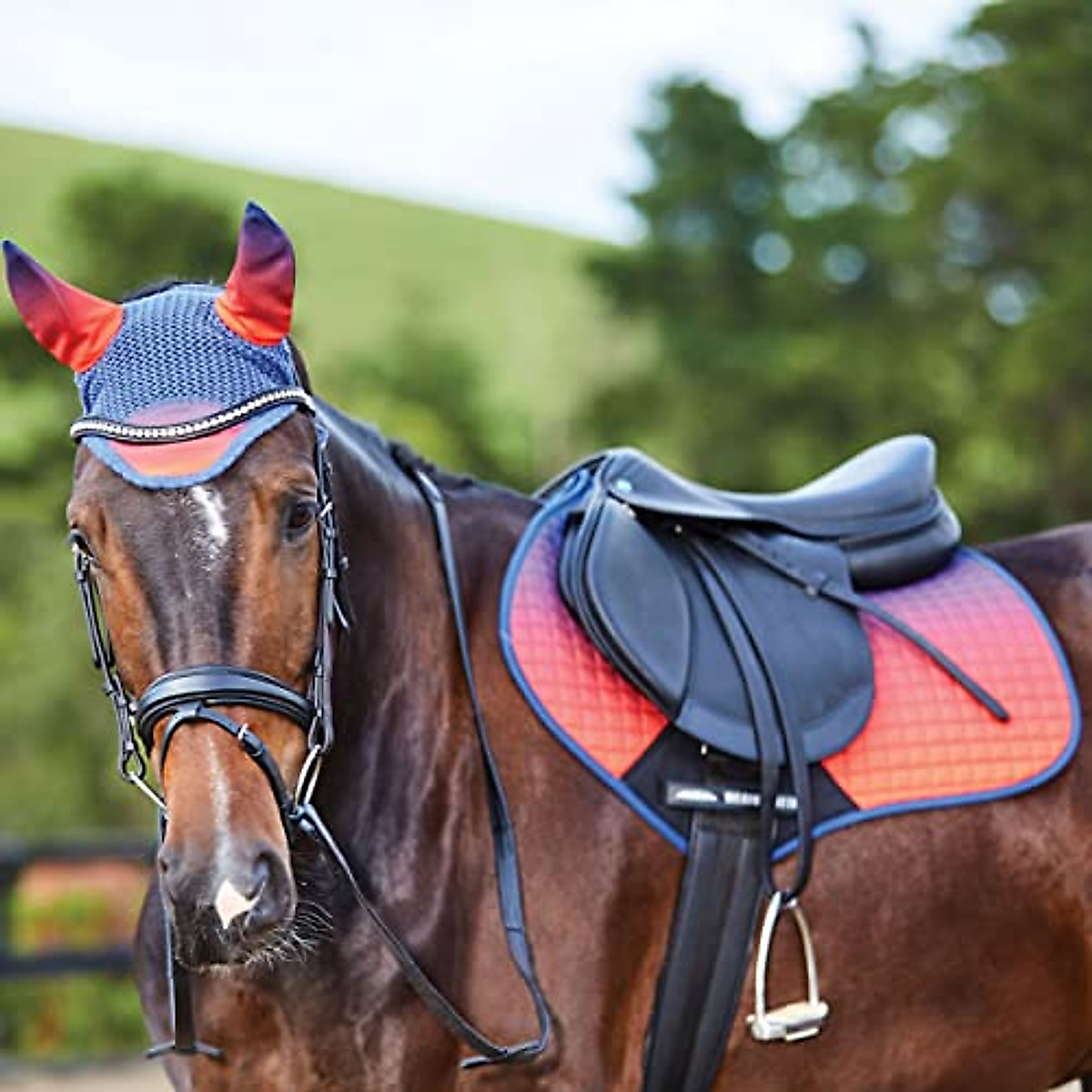 Weatherbeeta Prime Ombre Jump Shaped Saddle Pad - Autumn Glow - Full