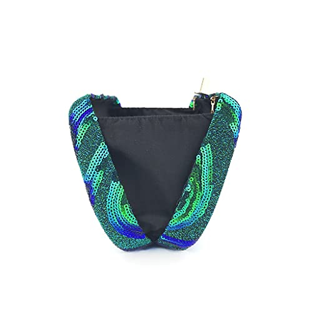 SEIJY Women Evening Bags Metal Chain Shoulder Sequined Green Color Handbags Party Wedding Clutch Holder Purse