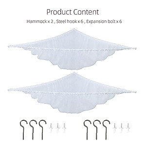 Gulisanto Stuffed Animal Net Hammock, 2 Pack, 67'' Kids Room Organizers Storage ideas for Plush Toys, Corner Wall Hanging Mesh Net for Babies Nursery