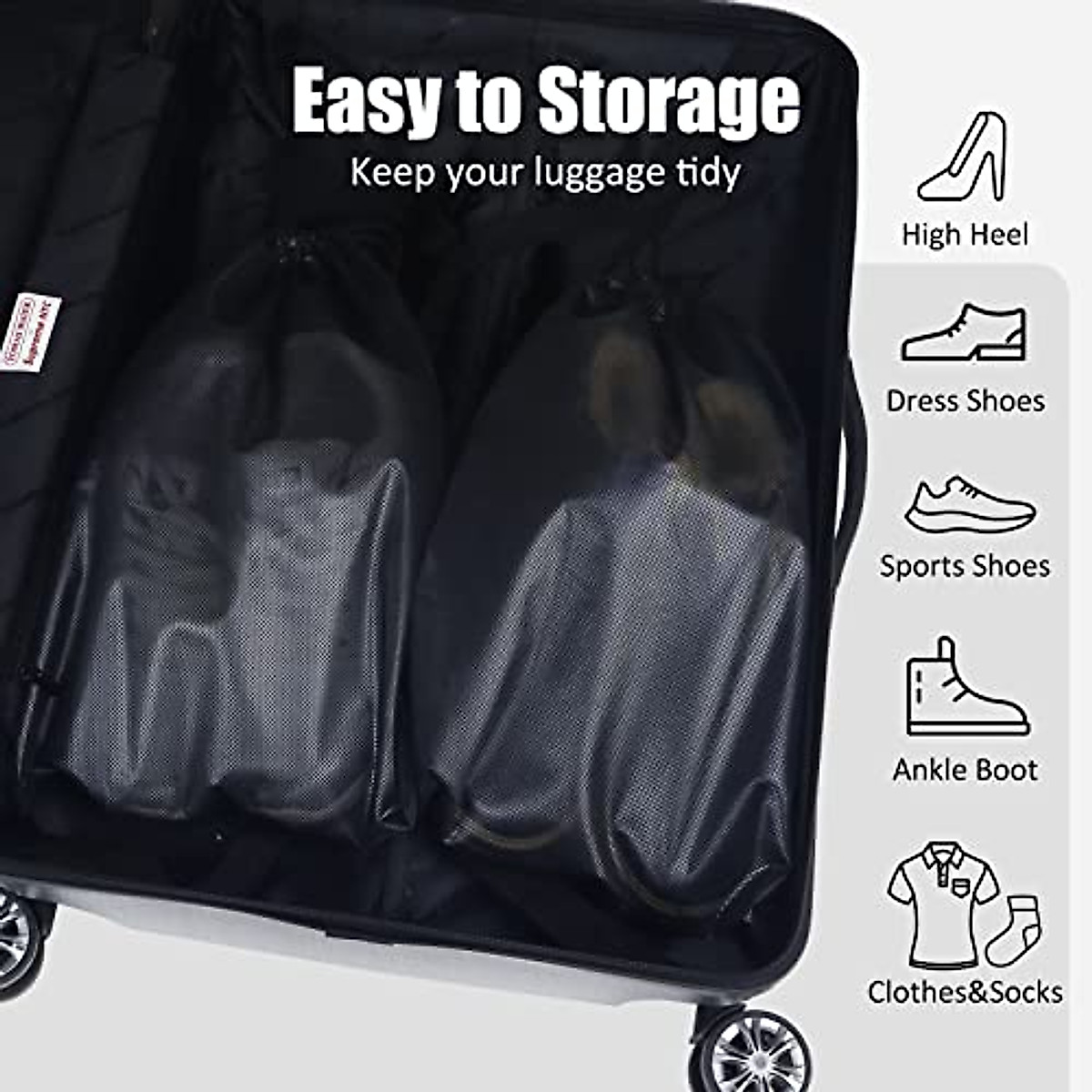 Gloppie Shoe Bags for Travel Shoe Bag Travel Shoe Bags for Packing Shoe Storage Bag Packing Essentials for Travel Storage Bags for Luggage Sneaker Bag (2 Pack)
