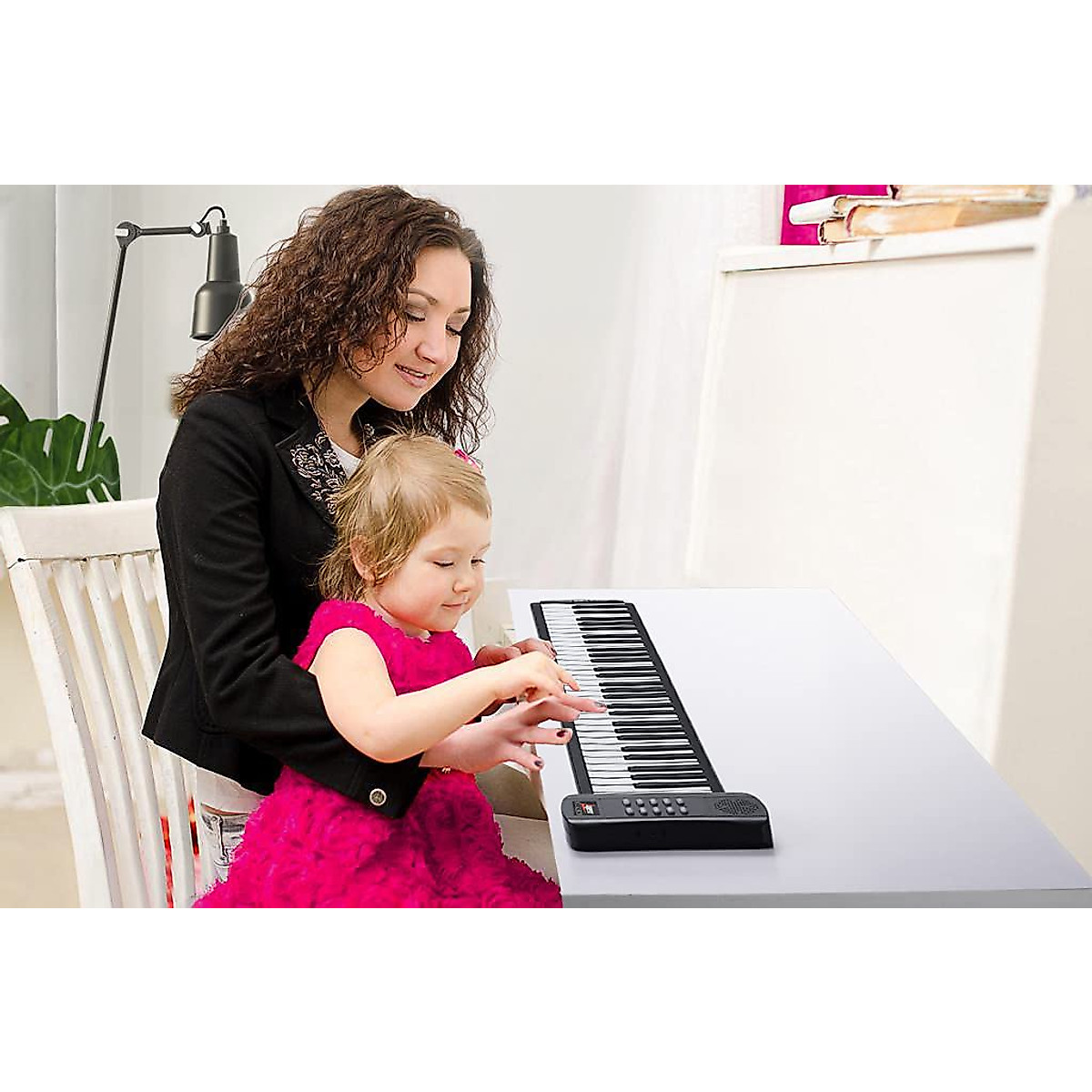 Lujex 61 Keys Roll Up Piano keyboard piano Upgraded Portable Rechargeable Electronic Hand Roll Piano With Environmental Silicone Piano Keyboard for Beginners (Black)