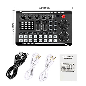 Facmogu F998 Live Sound Card Audio Mixer, Podcast Audio Interface with DJ Mixer Effects, Voice Changer with Sound Effects for Karaoke Tiktok YouTube Live Streaming Record Gaming