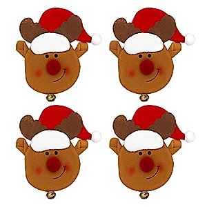 4pcs Christmas Themed Cutlery Holders Exquisite Cutlery Bags Desktop Decors Decor for Celebration Party