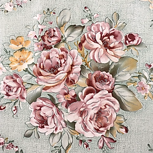 LovingWay Retro Floral Shelf Liner 17.7x177 Inch Self-Adhesive Dresser Drawer Covering Paper DIY Makeup Organizers Boxes Green Rose