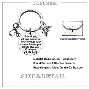 FEELMEM NP Graduation Gift NP Nurse Practitioner Gift NP Keychain Behind You All Your Memories Before You All Your Dreams Inspirational Gift for Nurse Practitioner Graduates (NP)