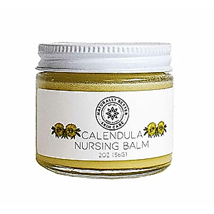 Calendula Nursing Balm - Lanolin-Free Herbal Salve for Soothing Sore or Cracked Nipples, All-Natural Nipple Butter, Plant-Derived Breastfeeding Cream, Handmade in USA by DAYSPA Body Basics