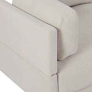 JURMALYN 102" Modern Sectional Sofa Couch with Ottoman for Living Room L Shaped Sofa Couch with Chaise Longue, Convertible Sectional Sofa Upholstered Couch-Beige