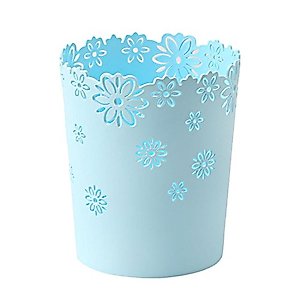 Wastebasket,Hmane Hollow Flower Shape Plastic Lidless Wastepaper Baskets Trash Can - L