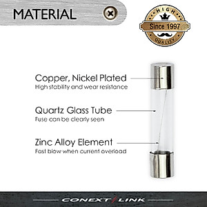 Conext Link AGC 7.5-25 Nickel Glass Tube Fuse 25 Pack [7.5 Amp] （14375）