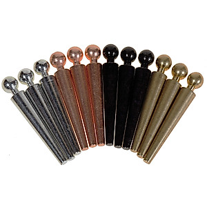 Deluxe Games and Puzzles Metal Cribbage Pegs Extra Large Ball Top, Set of 12 pegs in 4 Colors, for Specialized Cribbage Boards, Soft Red Velveteen Storage Pouch