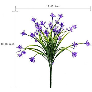 Artificial Flowers, 4 Bundles Outdoor UV Resistant Greenery Shrubs Plants Indoor Outside Hanging Planter Home Garden Decor