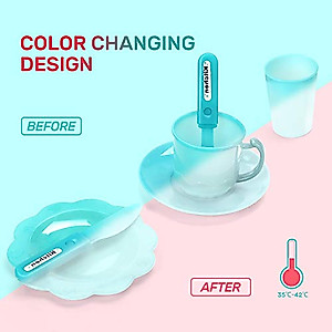 CUTE STONE Play Kitchen Sink Toys with Upgraded Real Faucet, Play Cooking Stove, Cookware Pot and Pan,Play Food, Color Changing Dishes Accessories for Boys Girls Toddlers