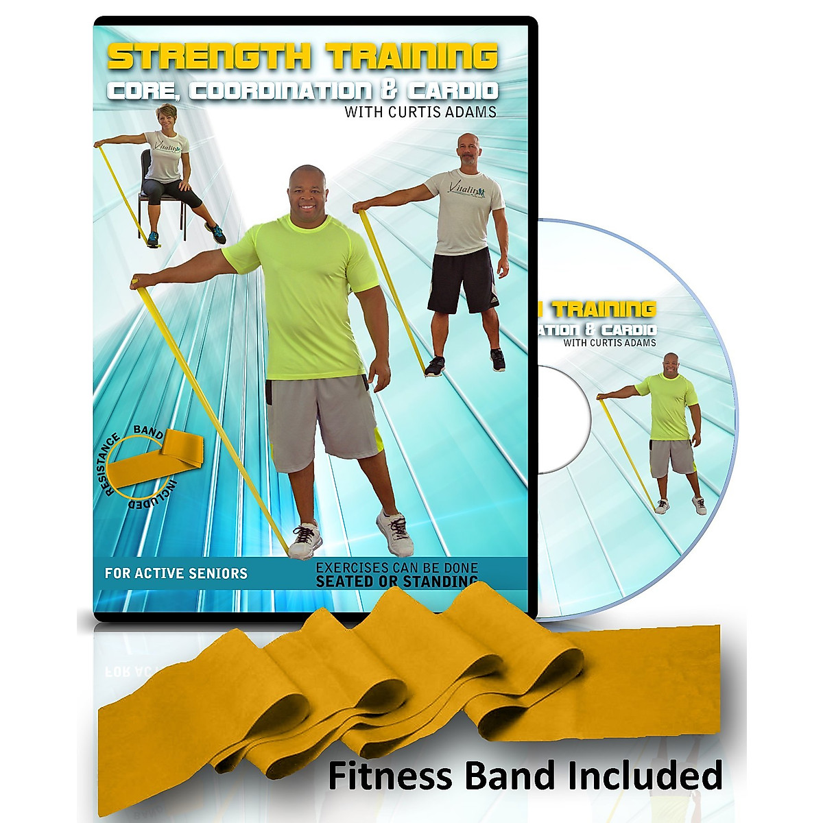 Exercise for Seniors DVD Program- 3 Senior exercise DVDs + Resistance Band. Demonstrated both as standing and chair exercise you choose what is best for you. Fun, easy to follow, go at your own pace.