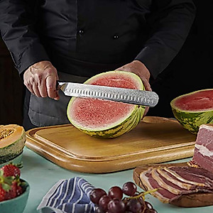 CUTLUXE Slicing Carving Knife – 12" Brisket Knife, Razor Sharp Meat and BBQ Knife – Damascus Japanese AUS10 Blade – Full Tang & Ergonomic Handle Design – Shinobi Series