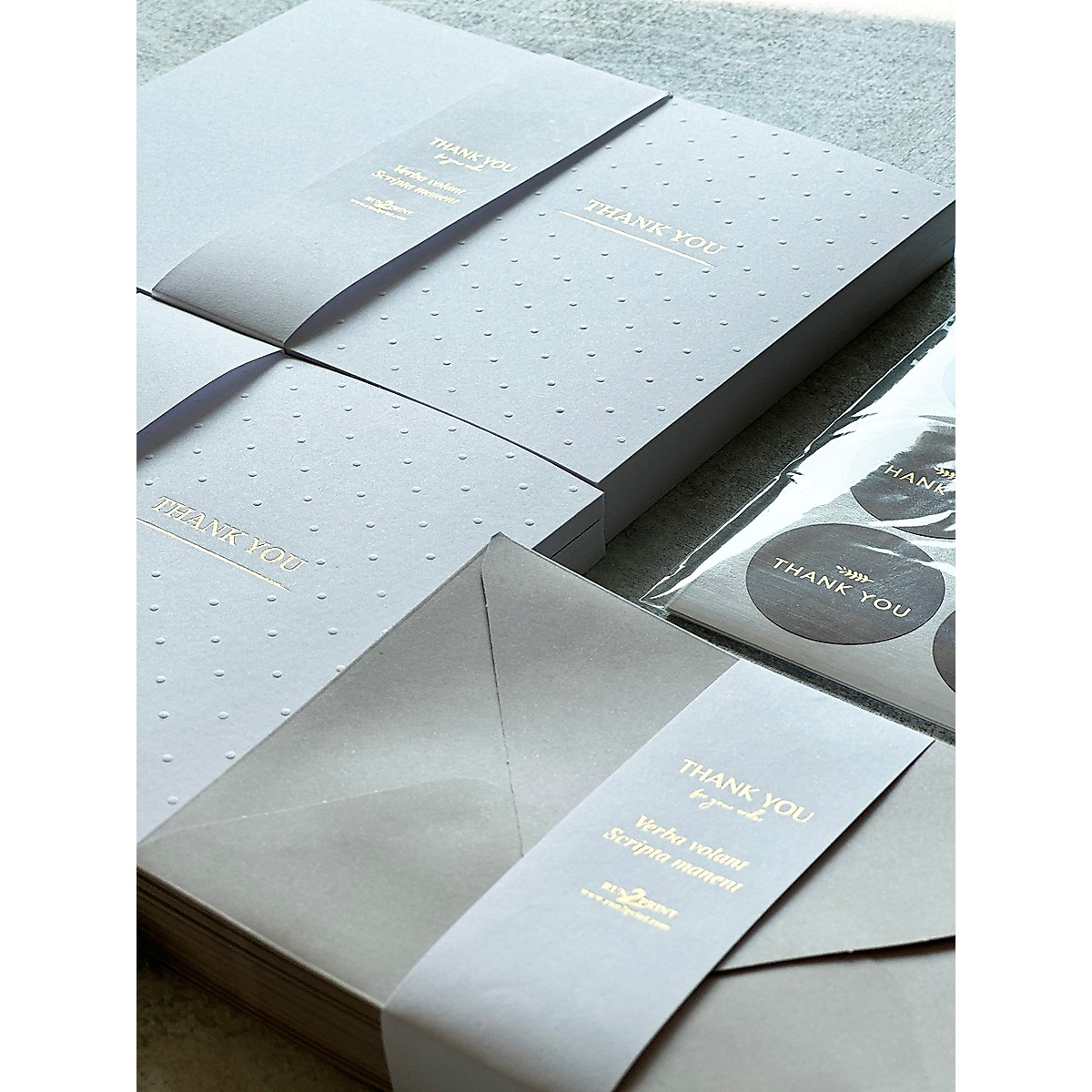 RUN2PRINT Elegant White Thank You Cards With Envelopes & Gold Foil Sticker Bulk - Suitable for Wedding, Baby Shower, Business, Graduation, Bridal Shower, Funeral All Occasion Cards (White Pack of 36)