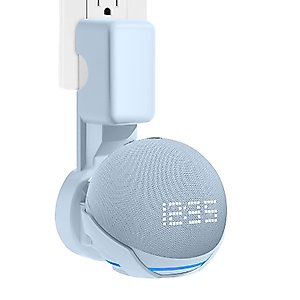 ZUOLACO Wall Mount Holder for Echo Dot 5th Generation, Outlet Hanger Stand for Echo Dot (5th & 4th Gen), Space-Saving Dot Accessories with Built-in Cable Management, Hide Messy Wires, Cloud Blue