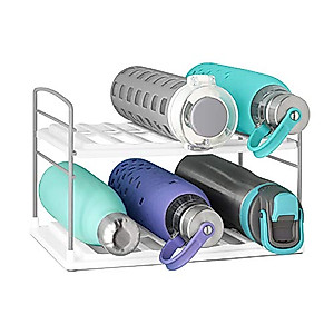 YouCopia UpSpace Water Bottle and Travel Mug Cabinet Organizer, Adjustable Storage Rack for Kitchen Organization, 2-Shelf