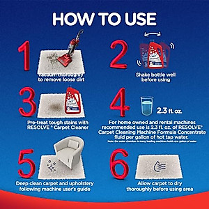 Resolve Pet Expert Carpet Steam Cleaner Solution, Pet Stain and Odor Remover, Carpet Cleaner, Carpet Cleaner Solution, 96 fl oz Bottle, 2X Concentrate