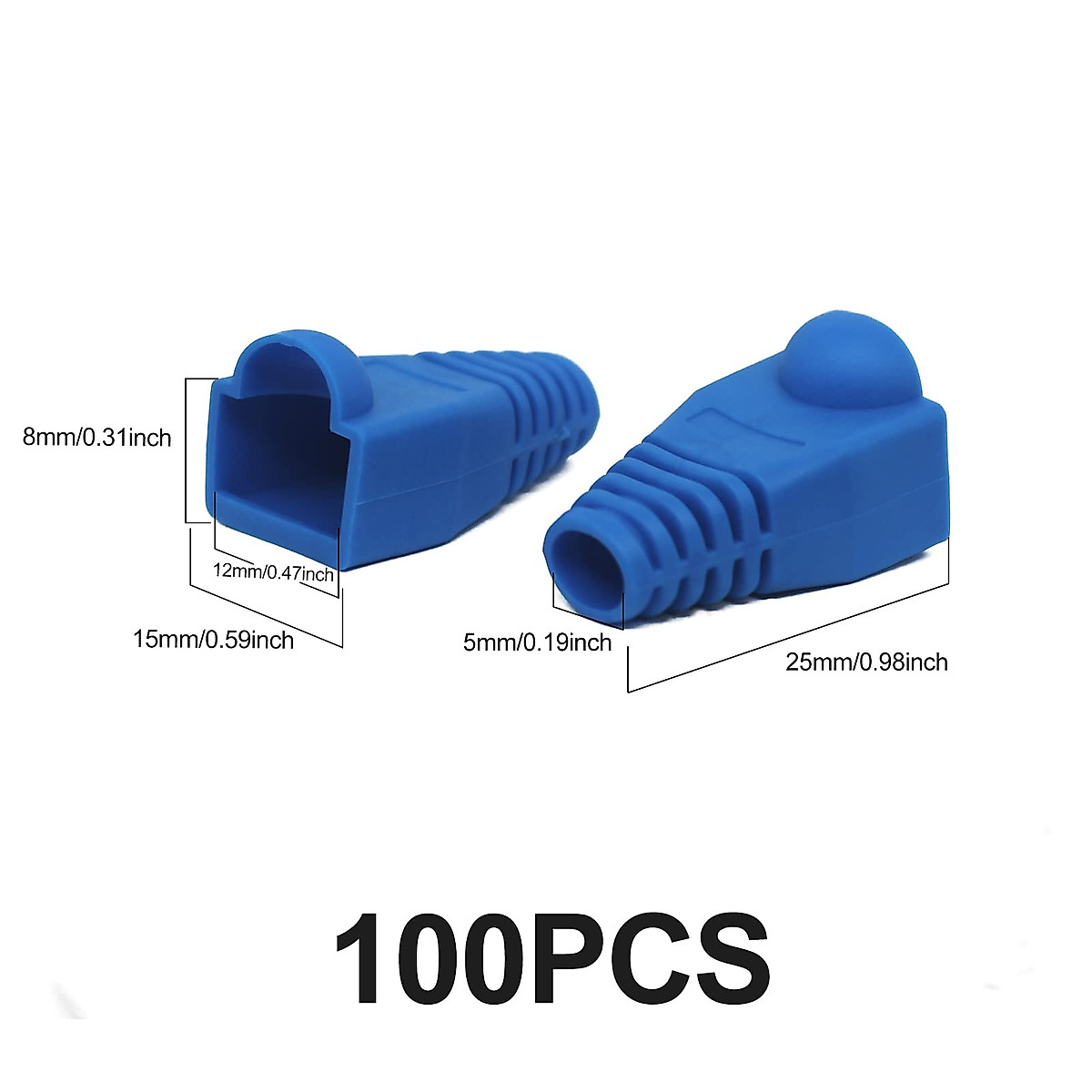 YIOVVOM Soft Plastic Ethernet RJ45 Cable Connector Boots Cover Strain Relief Boots CAT5 CAT5E CAT6 CAT6E 100PCS