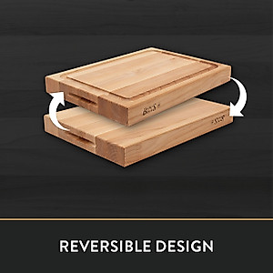 John Boos Block RA02-GRV Maple Wood Edge Grain Reversible Cutting Board with Juice Moat, 20 Inches x 15 Inches x 2.25 Inches