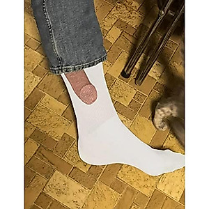 Birdeem Funny Socks, Unisex Novelty Socks Knit Floor Warm Crew Socks Winter Autumn Christmas Holiday Gifts for Women/Men (White)