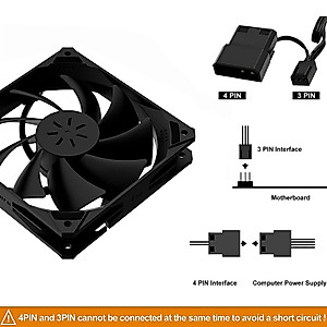 novonest 120mm PC Case Fan,High Performance 3PIN Silent Fan for PC Cooling,NK12BK3-5