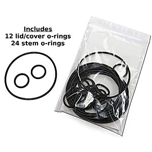 (12 Sets, 36 Pcs) Replacement Valve Cover & Shaft O-Rings for Jandy NeverLube/Pentair Valves (Part Numbers O-515-KIT-9, 1132/51016200 and R0487100/192039/O-158) and Hayward PSV valves (P/N: PSXVZ2A)