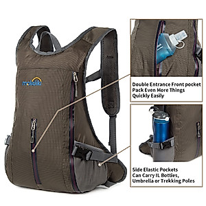 Hiking Daypack,Water Resistant Lightweight Packable Backpack, Foldable Backpack for Travel Camping Outdoor, Women Men Use (Army green)