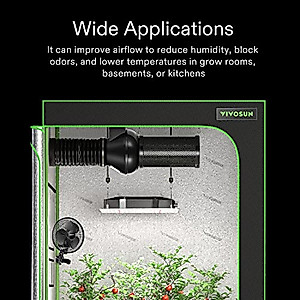 VIVOSUN D4 4 Inch 195 CFM Inline Duct Ventilation Fan HVAC Vent Blower for Hydroponics Grow Tent
