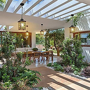 WHYA 30cm Victoria Retro Chain Adjustable Ceiling Pendant Lamp Aluminum Glass E27 Exterior Rainproof Hanging Lantern European Villa Garden Courtyard Porch Terrace Outdoor Droplight Chandelier